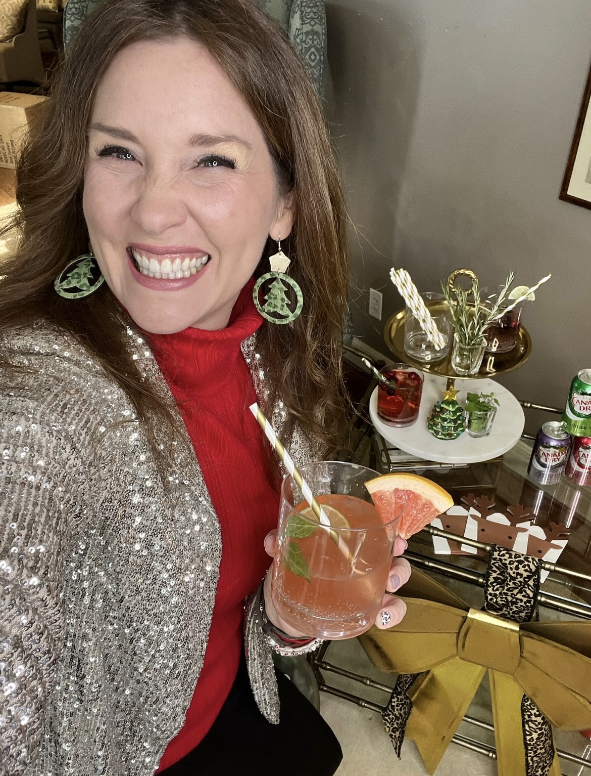 DIY Cocktail & Mocktail Bar Cart - Crazy Busy Mama