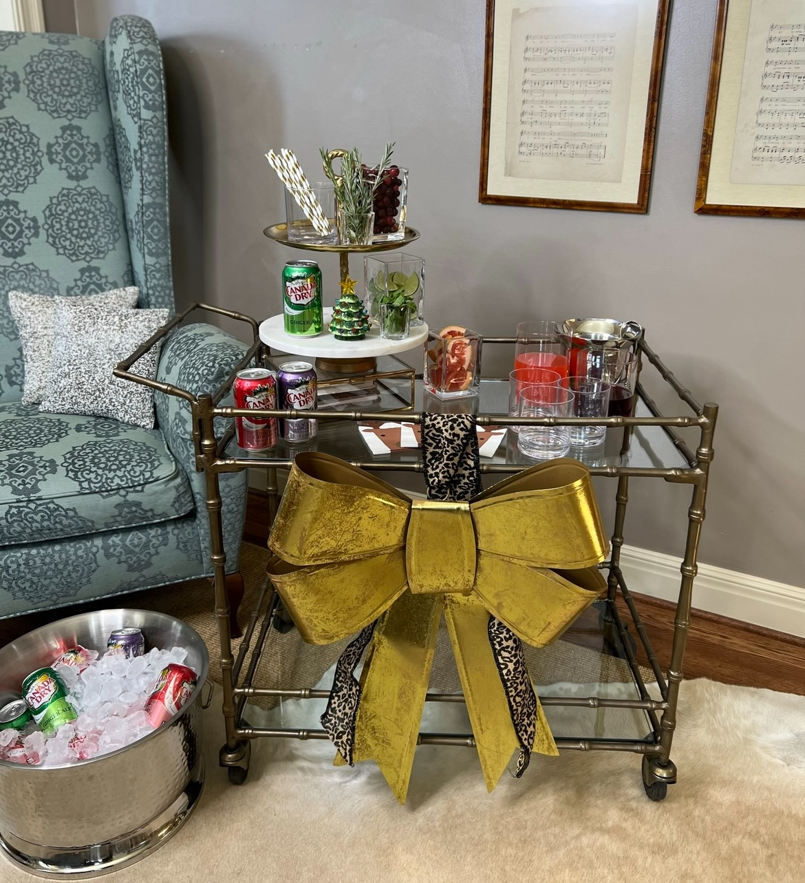 DIY Cocktail & Mocktail Bar Cart - Crazy Busy Mama
