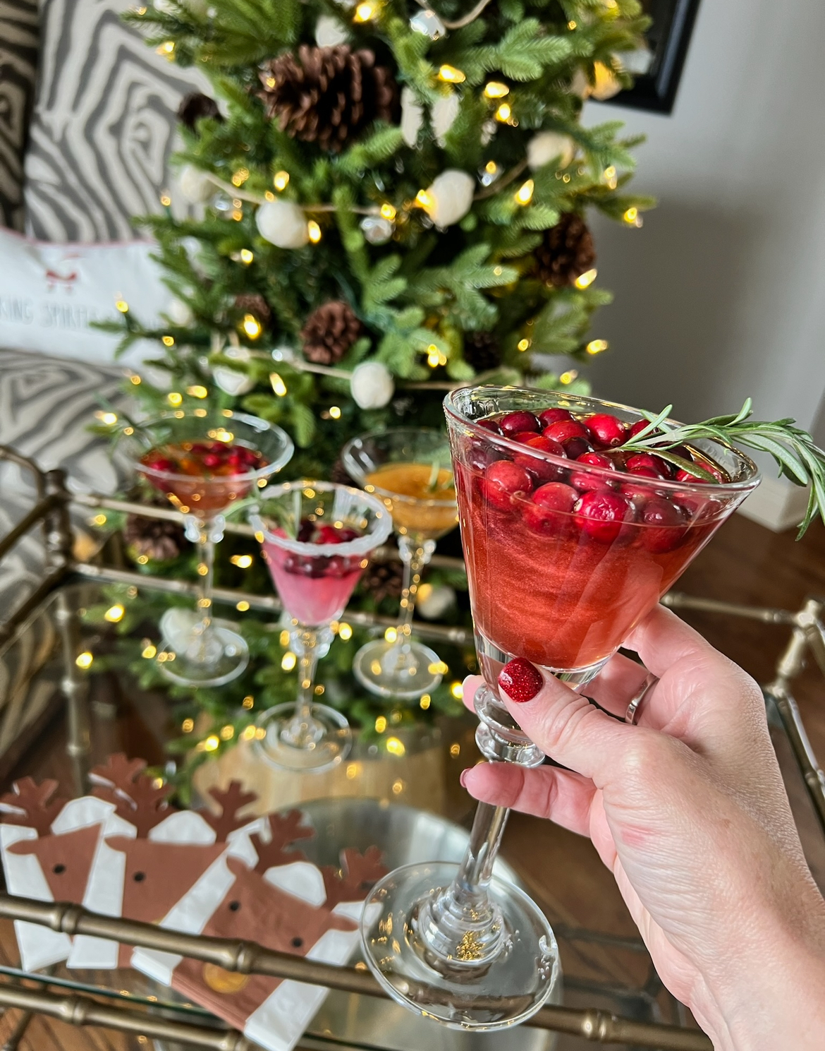 DIY Cocktail & Mocktail Bar Cart - Crazy Busy Mama