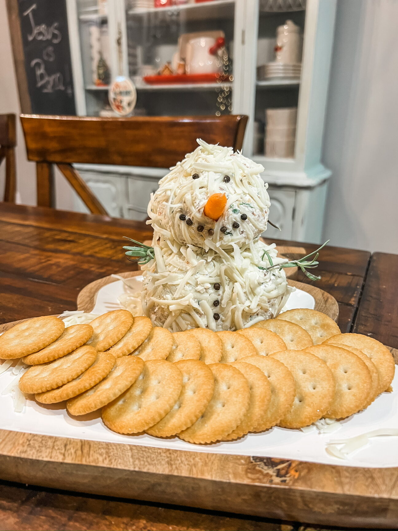 Snowman Cheese Ball - Crazy Busy Mama