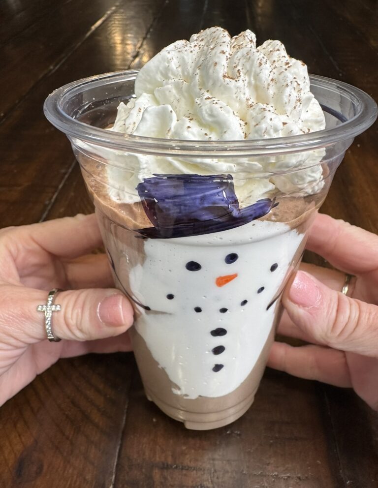 Snowman Cold Cocoa - Iced Coffee - Crazy Busy Mama