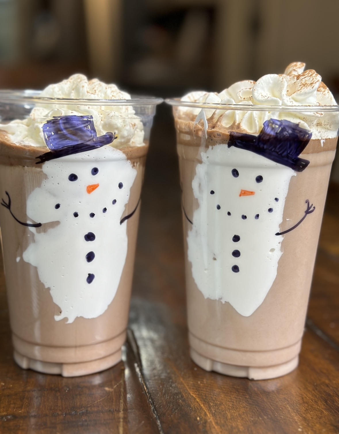 Snowman Cold Cocoa - Iced Coffee - Crazy Busy Mama