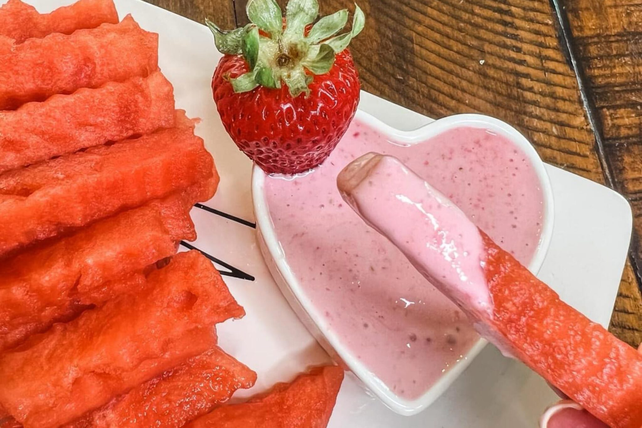 Watermelon Fries with Yogurt Dip - Crazy Busy Mama