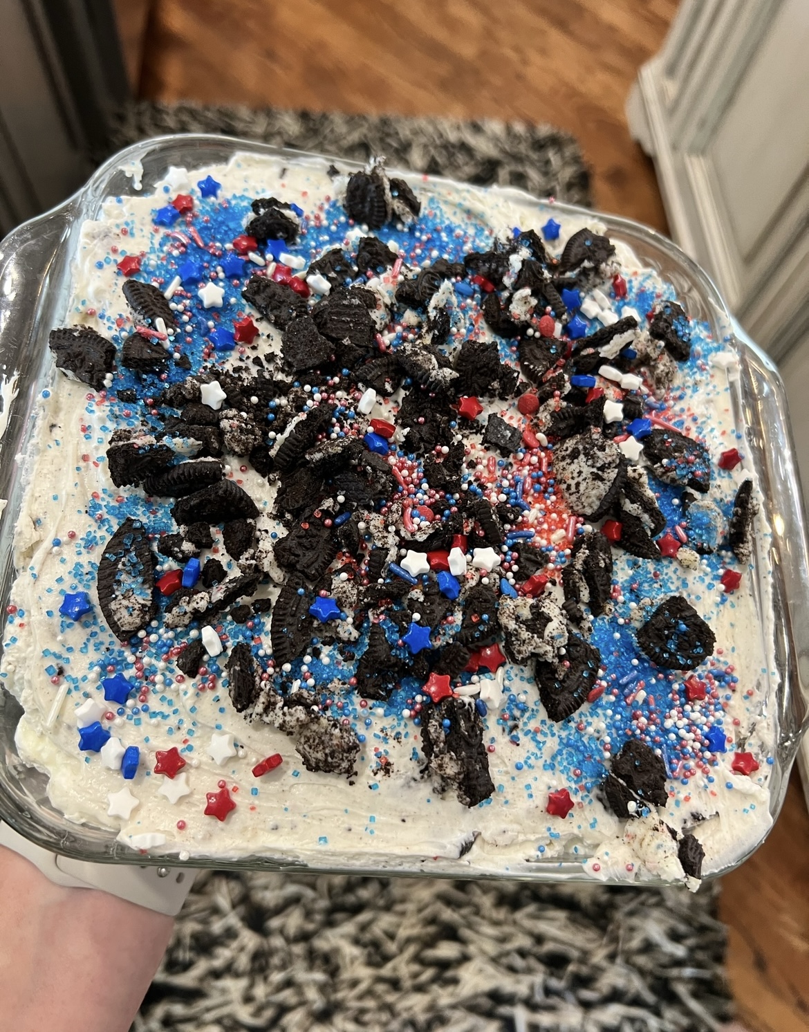 No Bake Fireworks Oreo Cheesecake - Crazy Busy Mama
