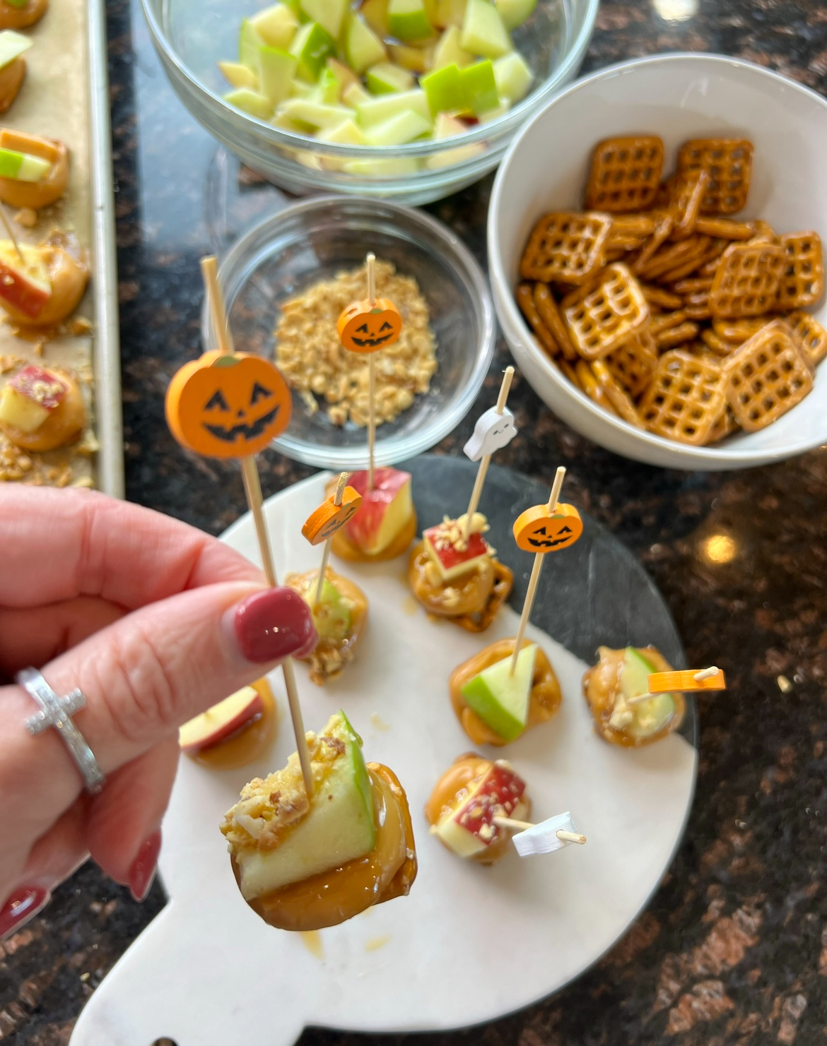 Caramel Apple Pretzel Bites - Crazy Busy Mama