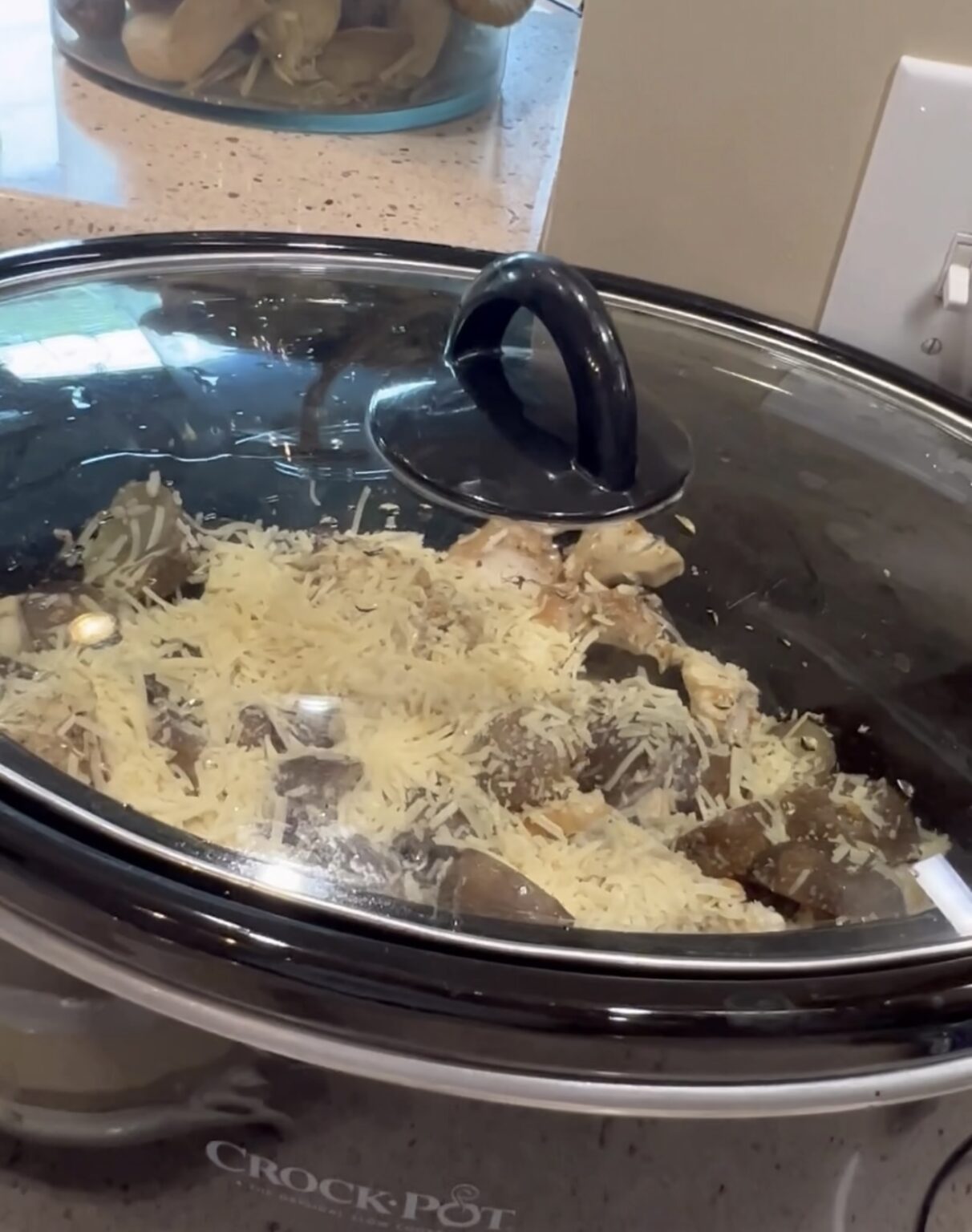 Slow Cooker Garlic Parmesan Chicken & Potatoes - Crazy Busy Mama