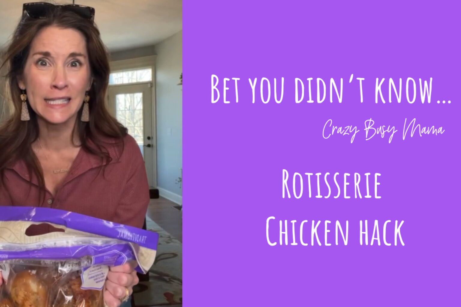 Debone Rotisserie Chicken Hack - Crazy Busy Mama