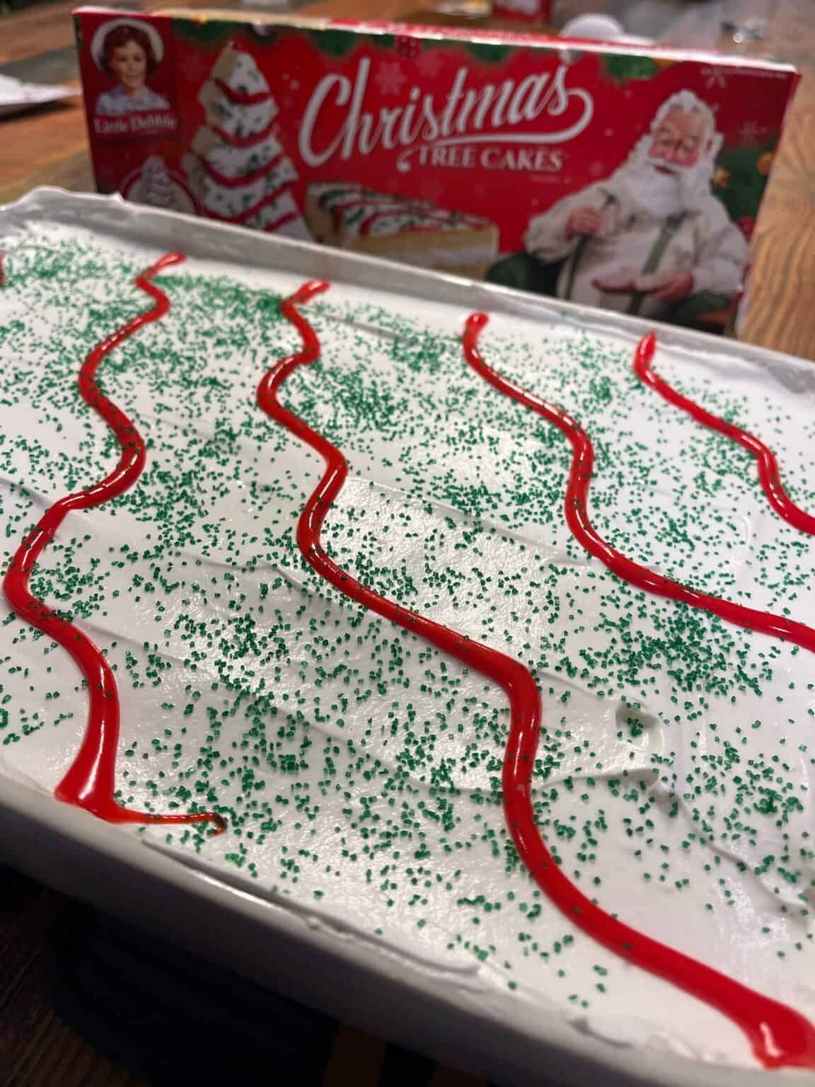 Little Debbie Christmas Tree Poke Cake - Crazy Busy Mama