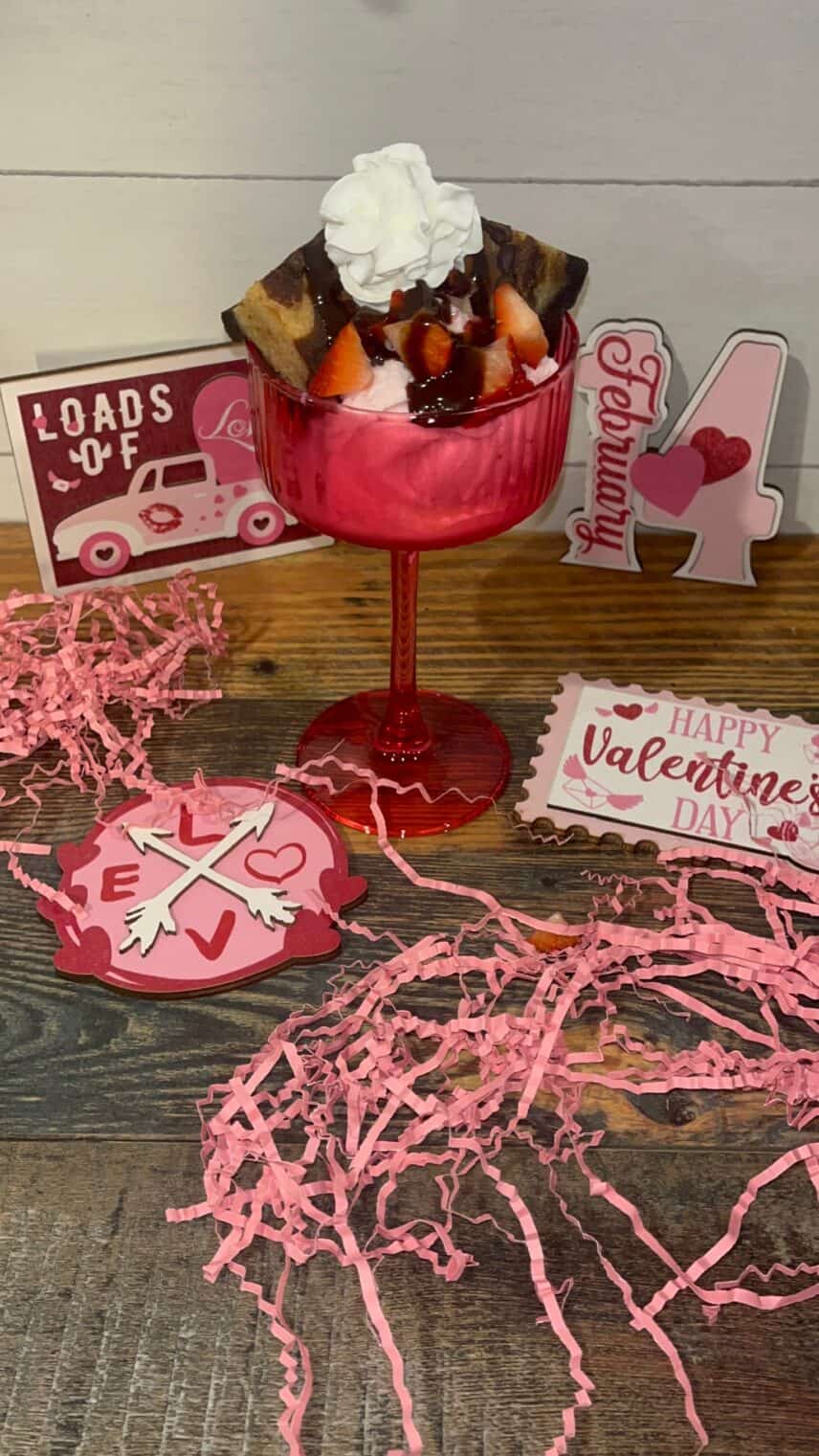 Valentine’s Day Brookie Ice Cream Sundaes - Crazy Busy Mama
