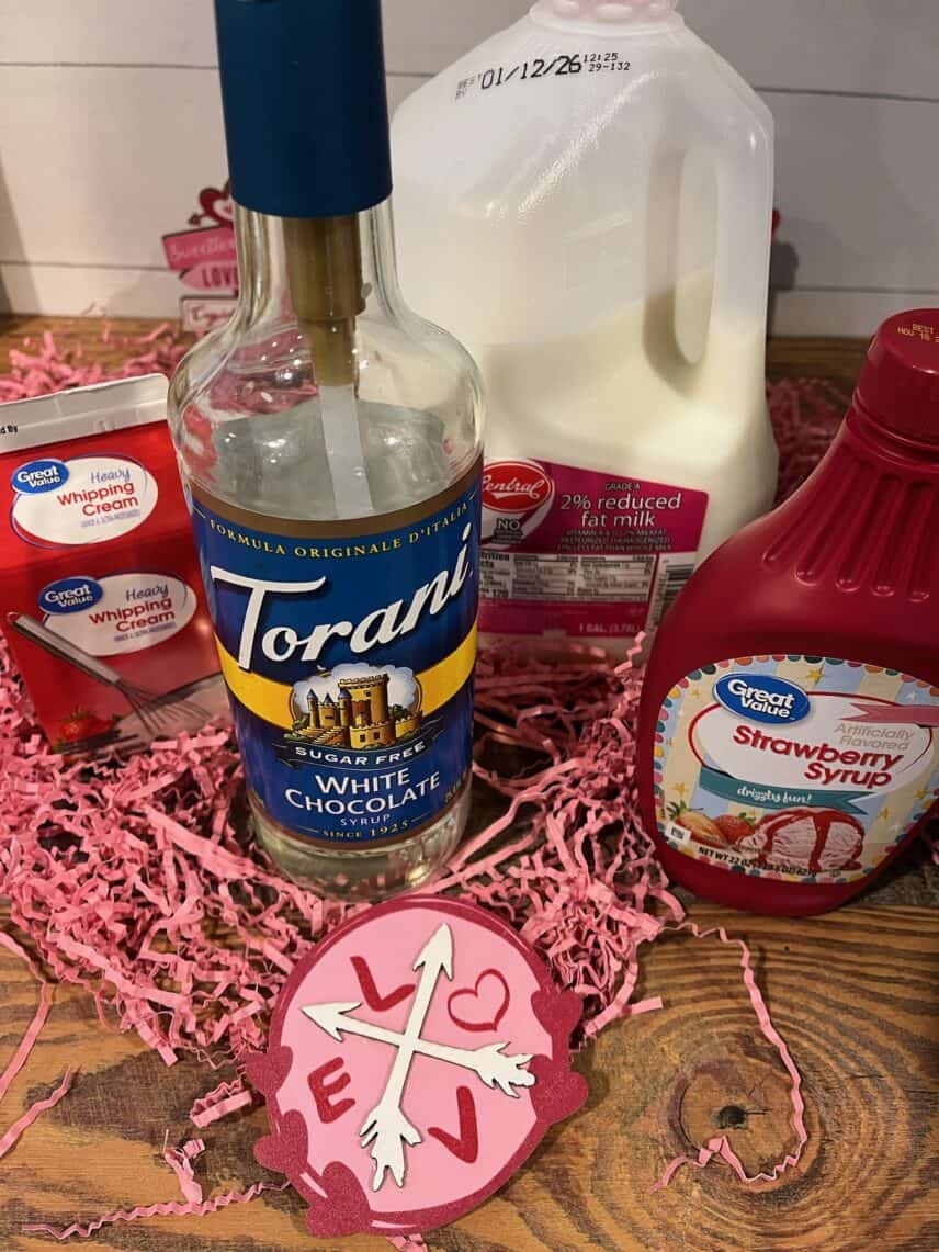 Valentine’s Day Strawberry White Chocolate Iced Latte - Crazy Busy Mama