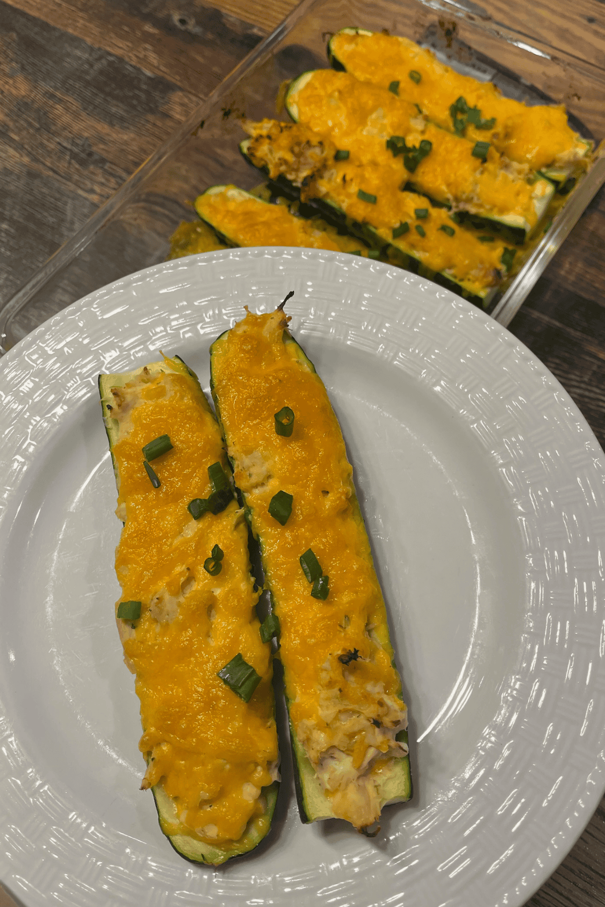 Buffalo Chicken Zucchini Boats - Crazy Busy Mama